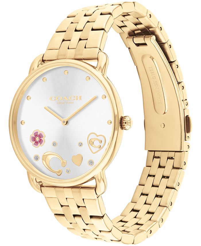 COACH Women's Elliot Gold-Tone Stainless Steel Bracelet Watch 36mm - Macy's