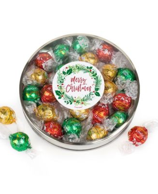 Just Candy Christmas Candy Gift Tin with Chocolate Lindor Truffles by ...