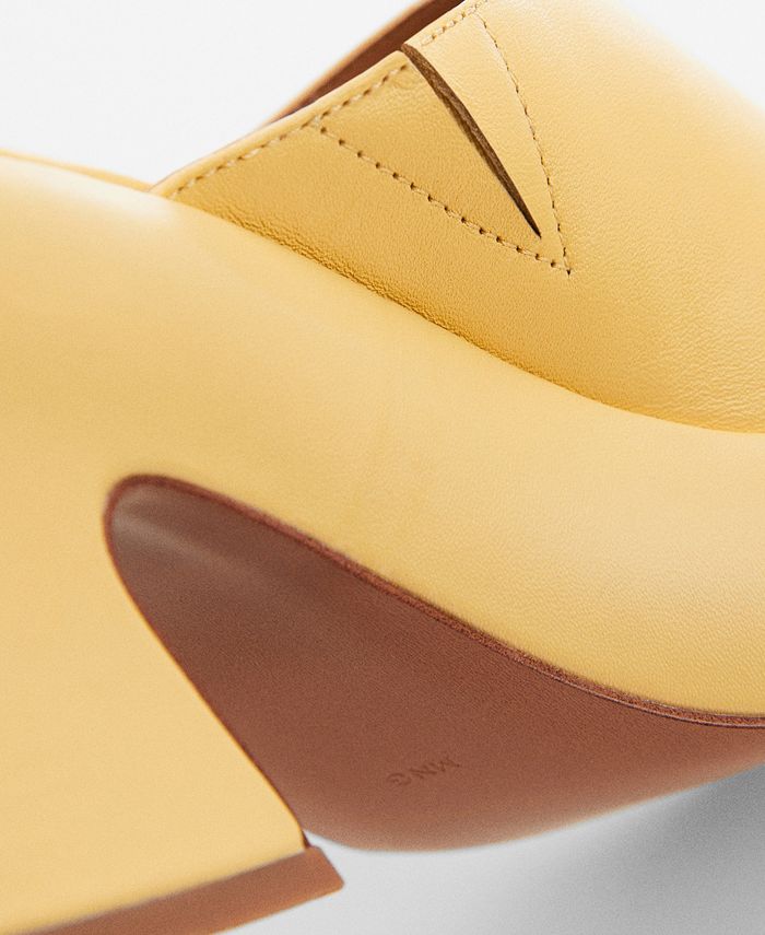 MANGO Women's Asymmetrical Leather Clogs - Macy's