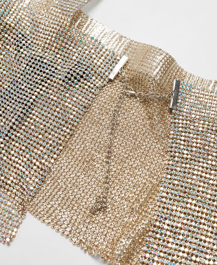 MANGO Women's Crystal Mesh Top - Macy's