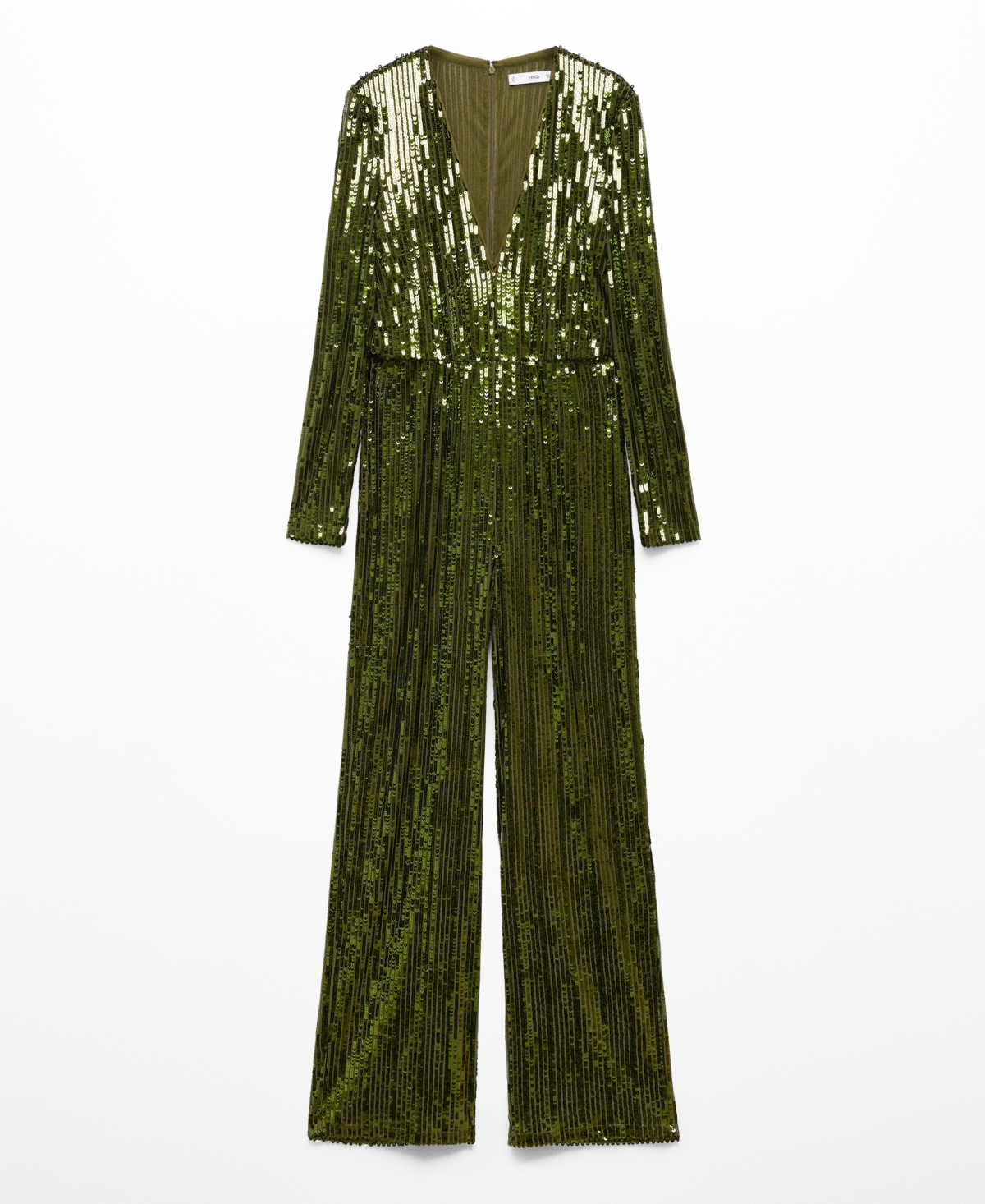 Click here for Mango Womens Sequins Long Jumpsuit - Green prices