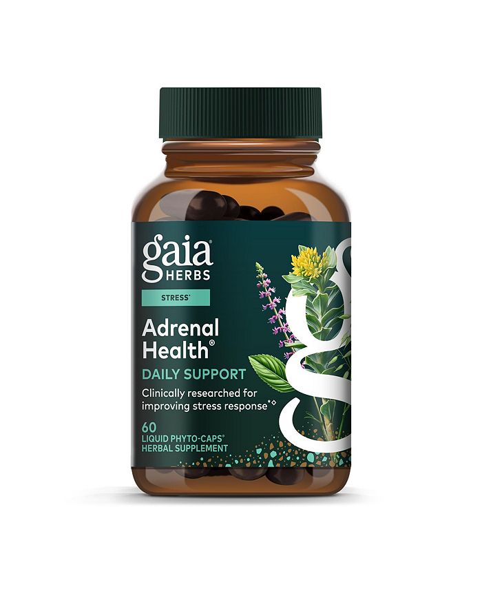 Gaia Herbs Adrenal Health Daily Support - With Ashwagandha, Holy Basil ...