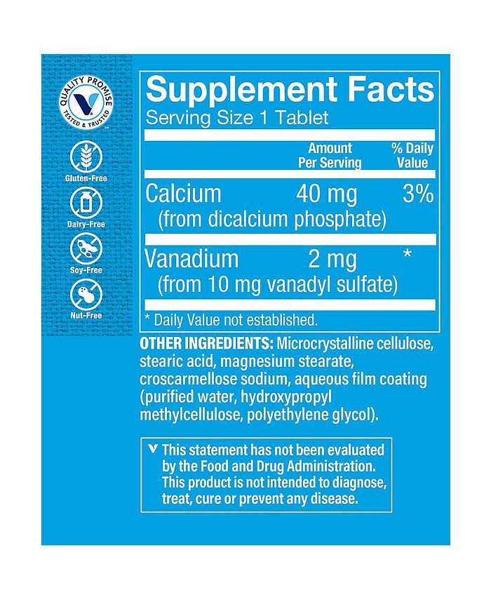 The Vitamin Shoppe Vanadyl Sulfate for Glucose Metabolism - Trace ...