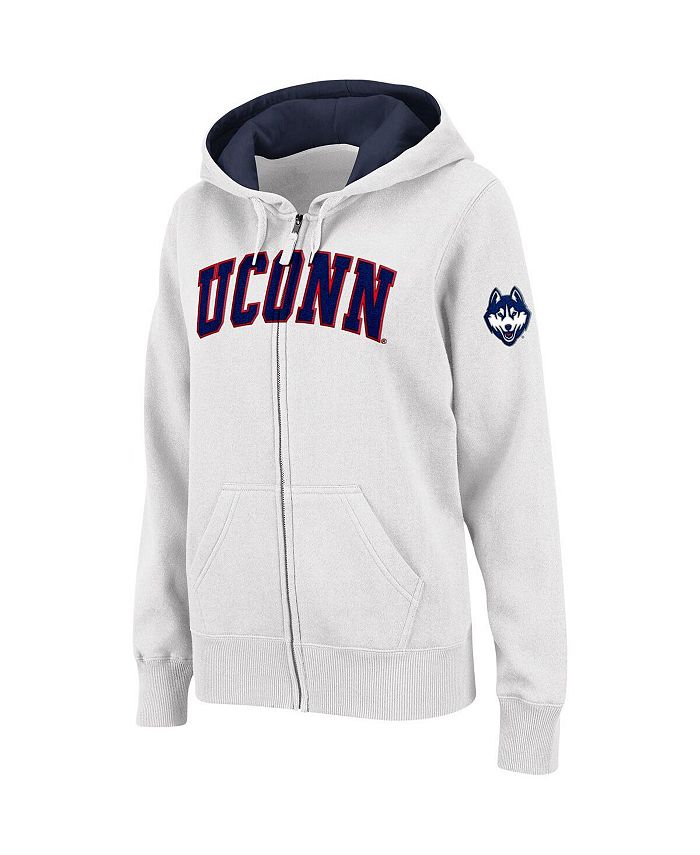Colosseum Women's White UConn Huskies Arched Name Full-Zip Hoodie - Macy's
