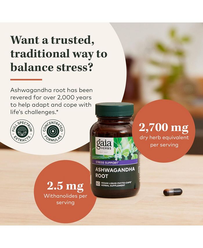 Gaia Herbs Ashwagandha Root Made With Organic Ashwagandha Root To
