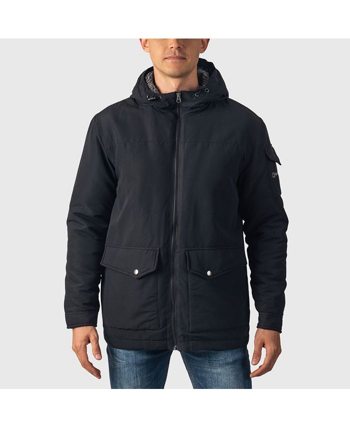 Alpine Swiss Mens Sherpa Lined Parka Hooded Winter Coat Cargo Utility ...