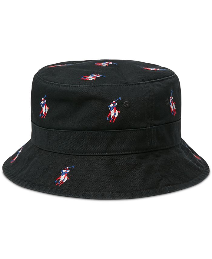 Polo Ralph Lauren Men's Tricolor Pony Twill Bucket Hat - Macy's