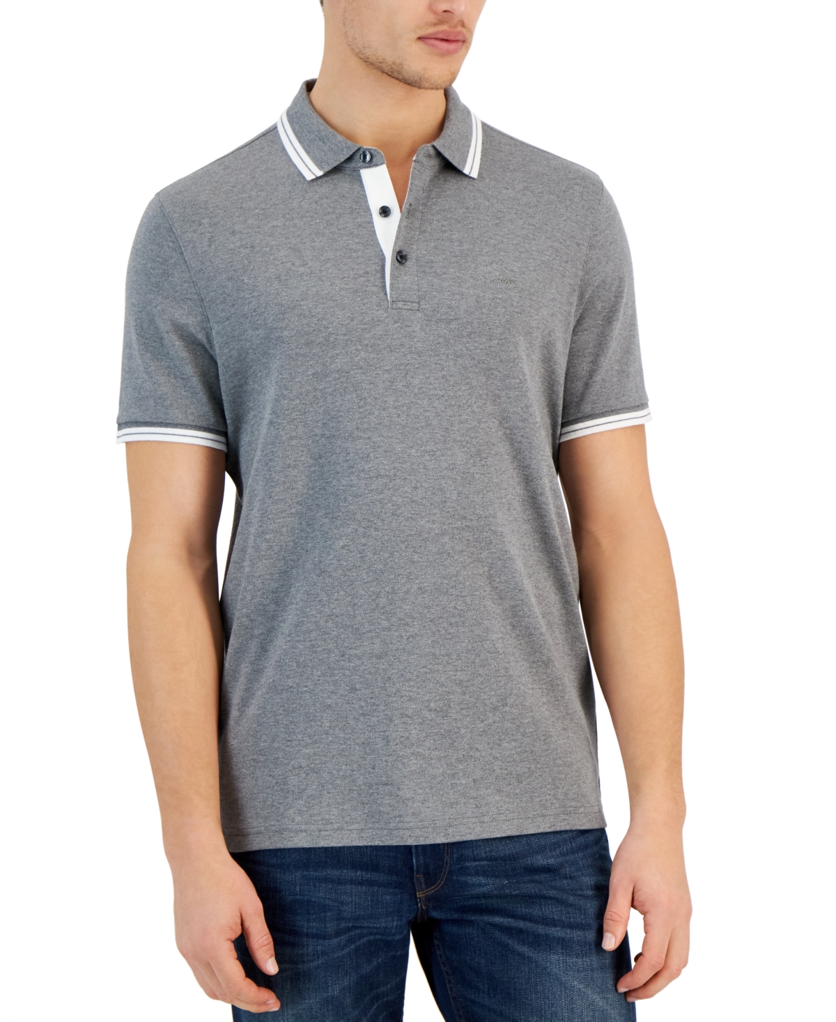 Click here for Michael Kors Mens Greenwich Polo Shirt - Ash Melan... prices