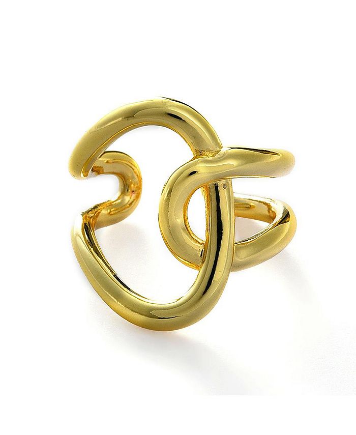 SOHI Women's Gold Abstract Twist Open Ring - Macy's