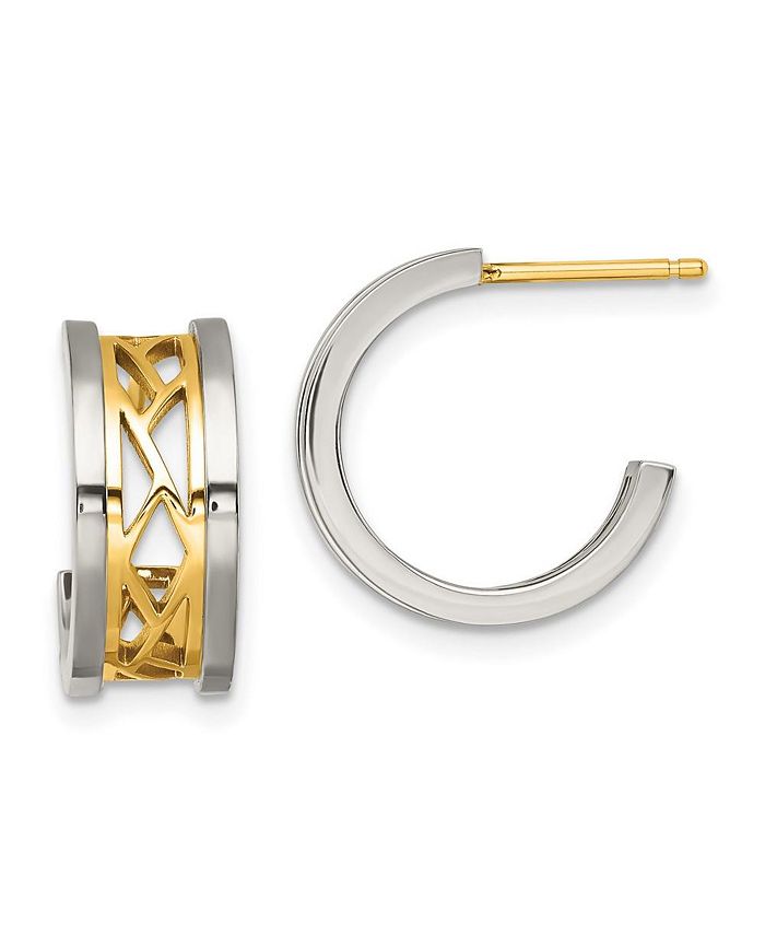 Chisel Stainless Steel Polished Yellow IP-plated Hoop Earrings - Macy's