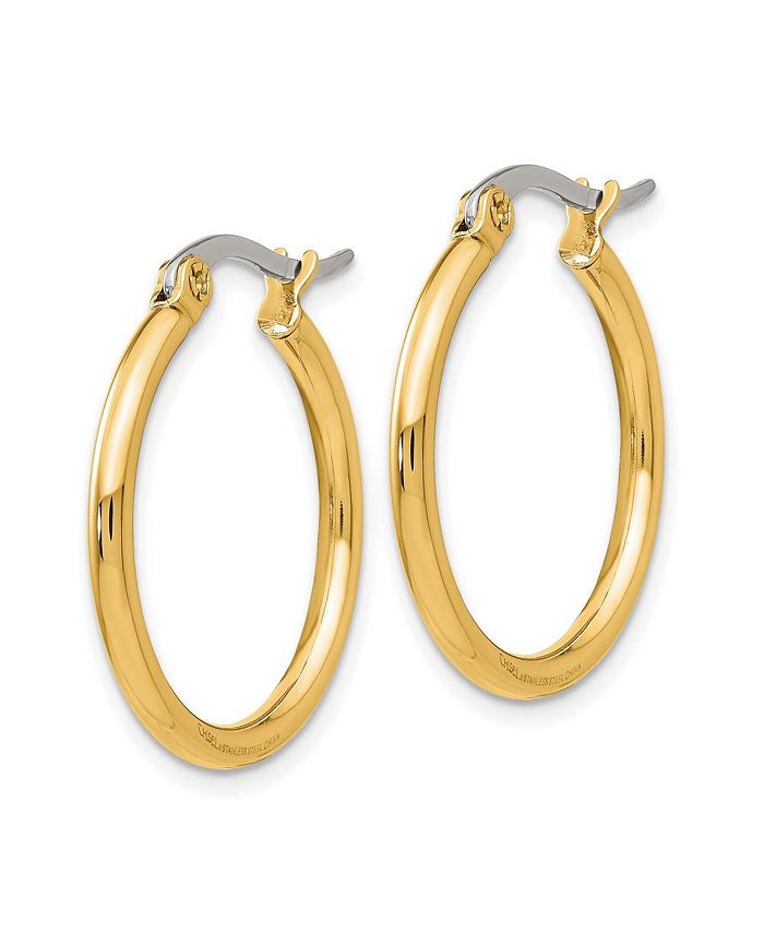 Chisel Stainless Steel Polished Yellow plated Hoop Earrings - Macy's