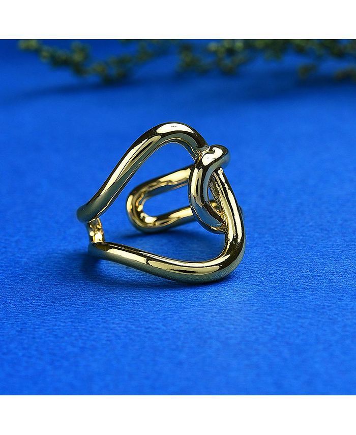 SOHI Women's Gold Abstract Twist Open Ring - Macy's