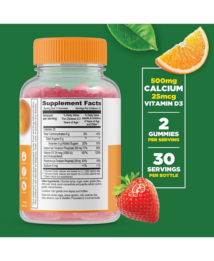 Lifeable Life able Calcium 500 mg with Vitamin D3 1000 IU Gummies for ...