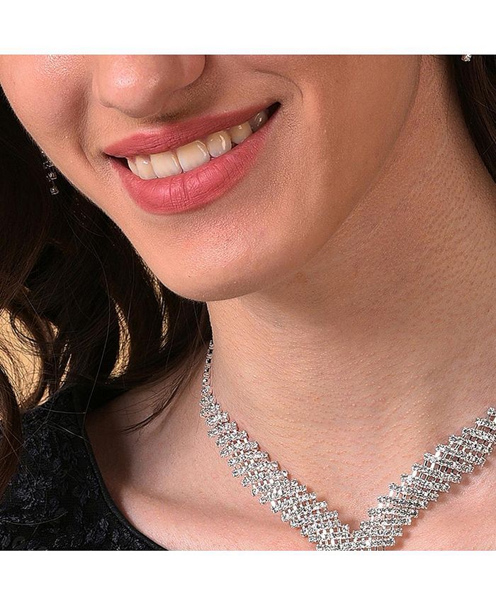 SOHI Women's Silver Bling Cluster Jewelry Set - Macy's