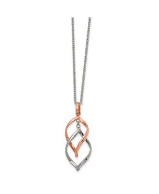Chisel Rose IP-plated Twisted Pendant Cable Chain Necklace - Macy's