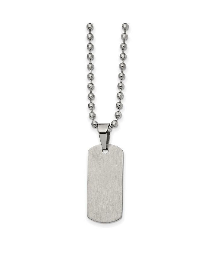 Chisel Brushed Reversible Dog Tag Ball Chain Necklace - Macy's