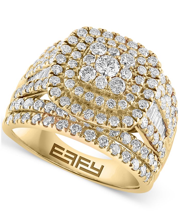 EFFY Collection EFFY® Diamond Princess Shaped Halo Cluster Ring (2-1/2 ...