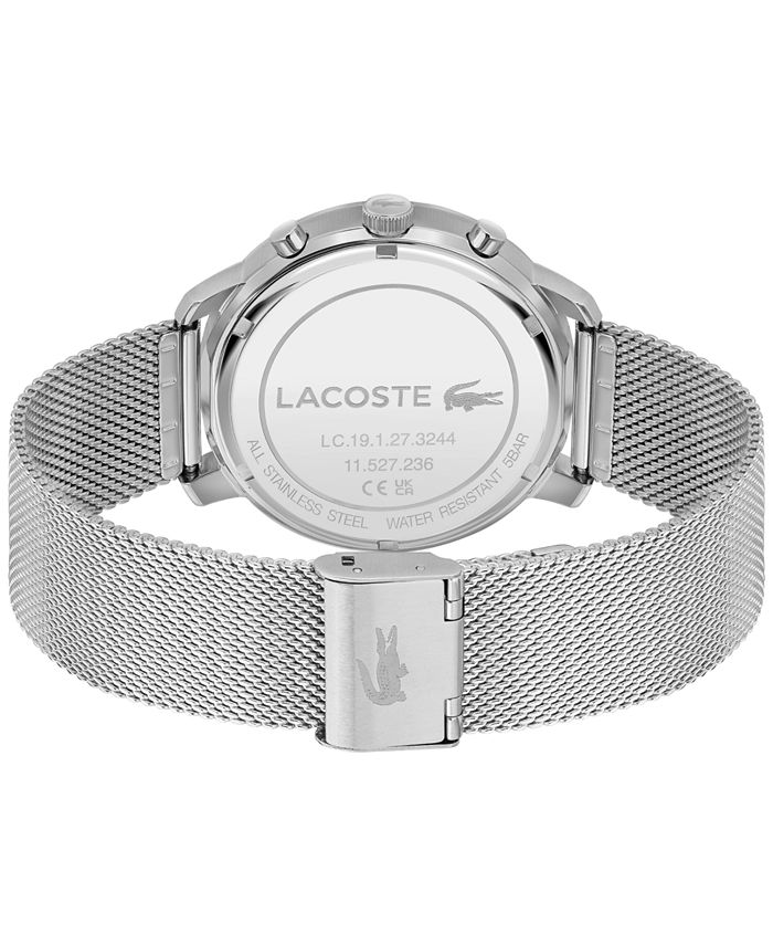 Lacoste Men's Replay Multifunction Silver-tone Stainless Steel Mesh ...