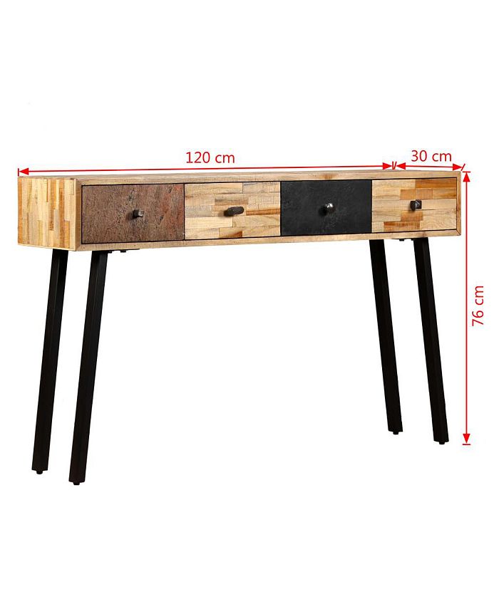 vidaXL Console Table Solid Reclaimed Teak 47.2"x11.8"x29.9" - Macy's