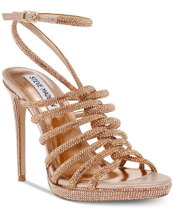 Steve Madden Women's Givinn Rhinestone Strappy Dress Sandals - Macy's