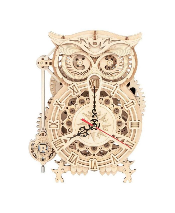 Flash Popup DIY 3D Moving Gears Puzzle - Owl Clock - 161 pcs - Macy's