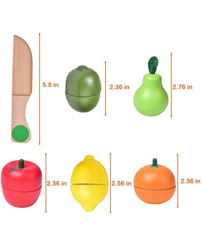 Fun Little Toys Wooden Fruit Cutter Set of 6 - Macy's
