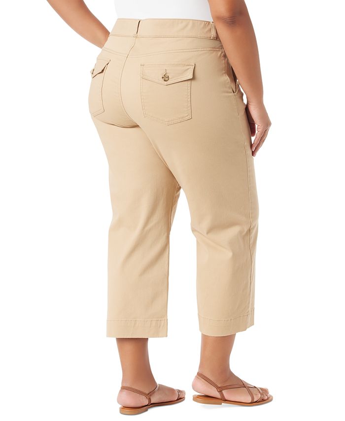 Gloria Vanderbilt Plus Size Shape Effect Wide-Leg Cropped Pants - Macy's