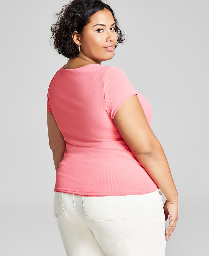 And Now This Trendy Plus Size Square-Neck Top - Macy's