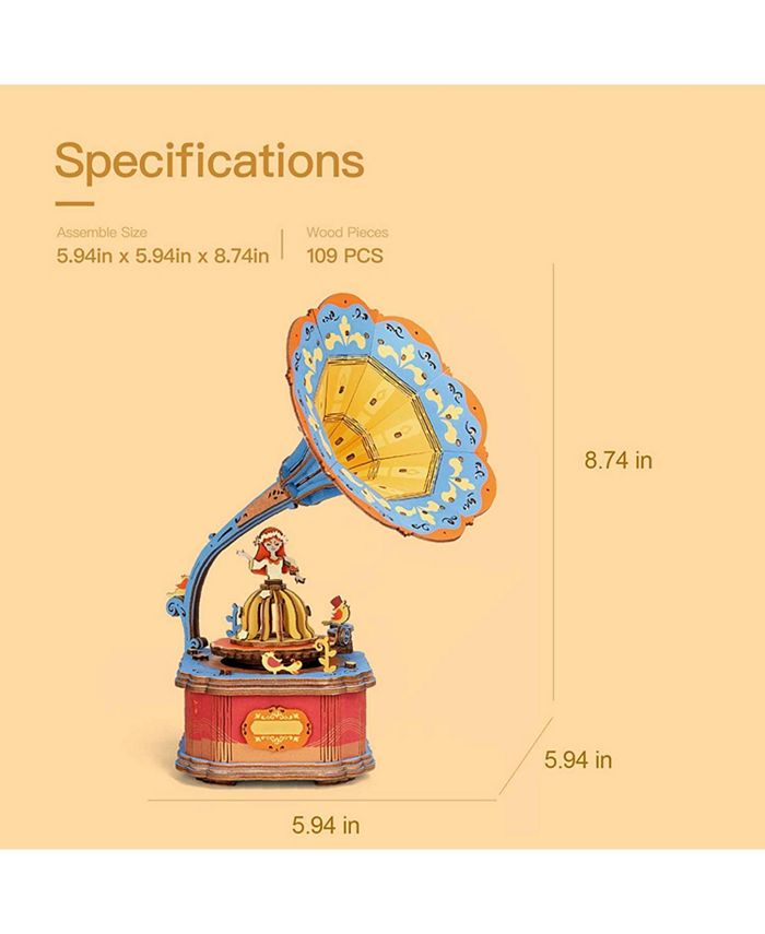 Flash Popup DIY 3D Music Box Puzzle - Vintage- like Gramophone - 109 ...