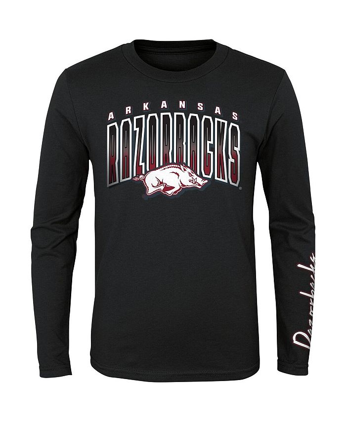 Outerstuff Big Boys Cardinal, Black Arkansas Razorbacks Fan Wave T ...