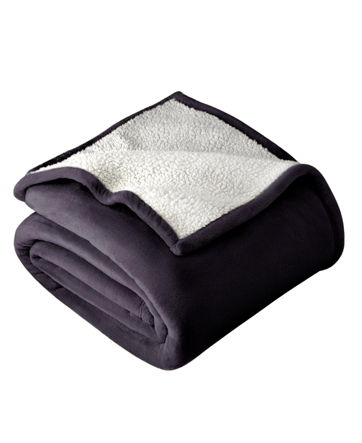 Click here for Bare Home Fleece Sherpa Blanket  King - Eggplant prices