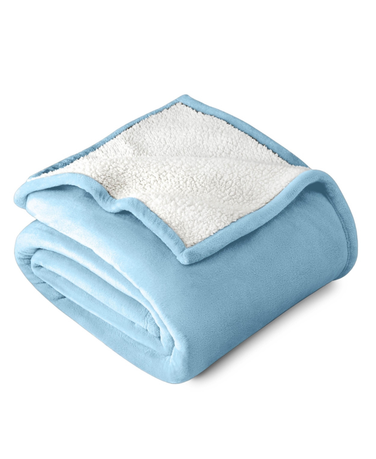 Click here for Bare Home Fleece Sherpa Blanket  King - Light blue prices