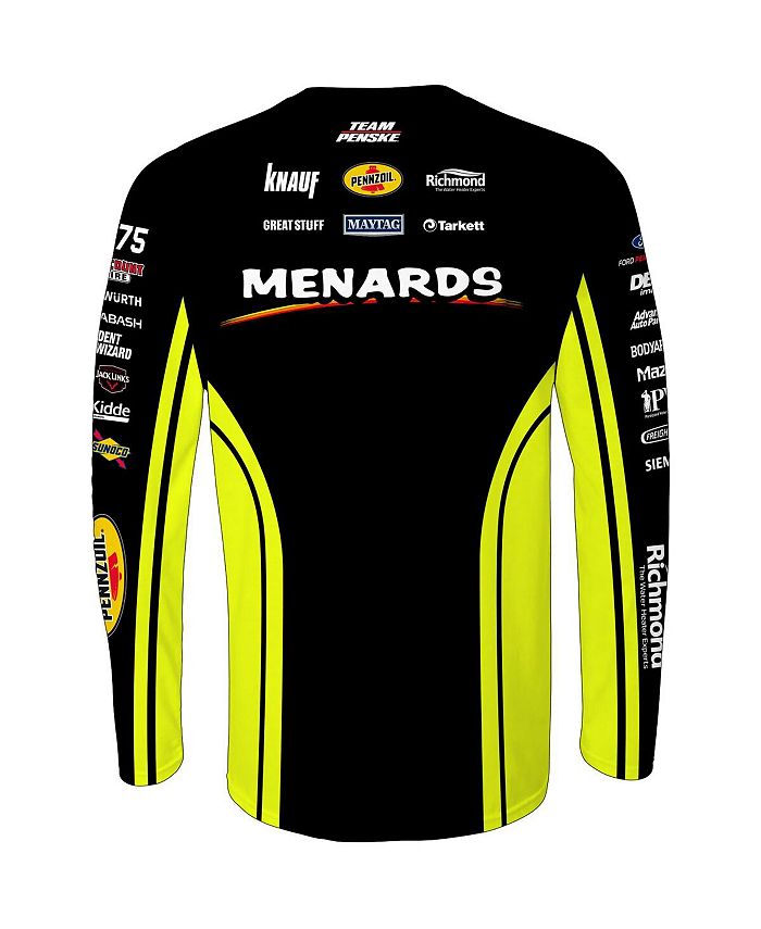 Team Penske Men's Black Ryan Blaney Menards Sublimated Uniform Long ...