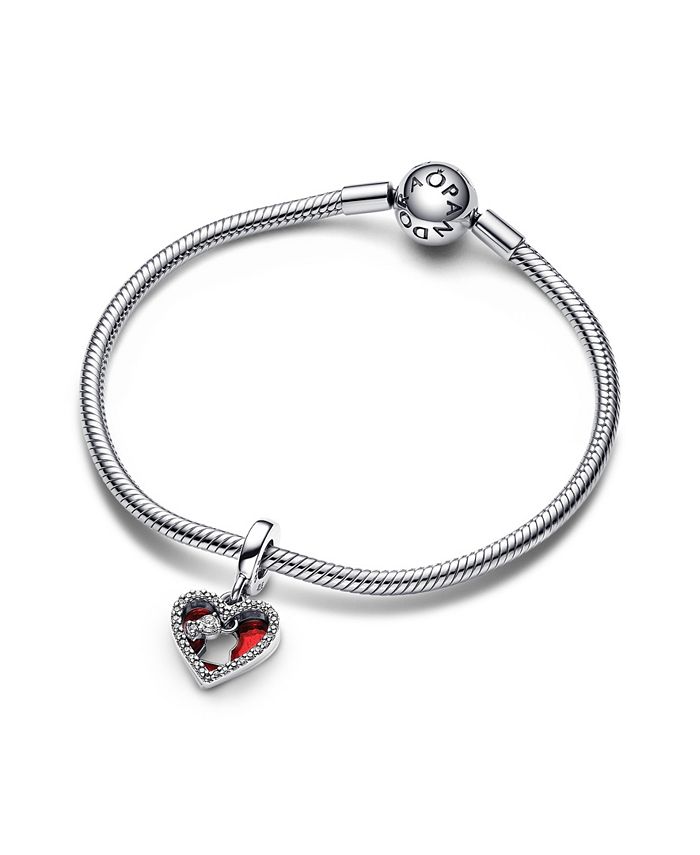 Pandora Sterling Silver Padlock Heart Double Dangle Charm - Macy's