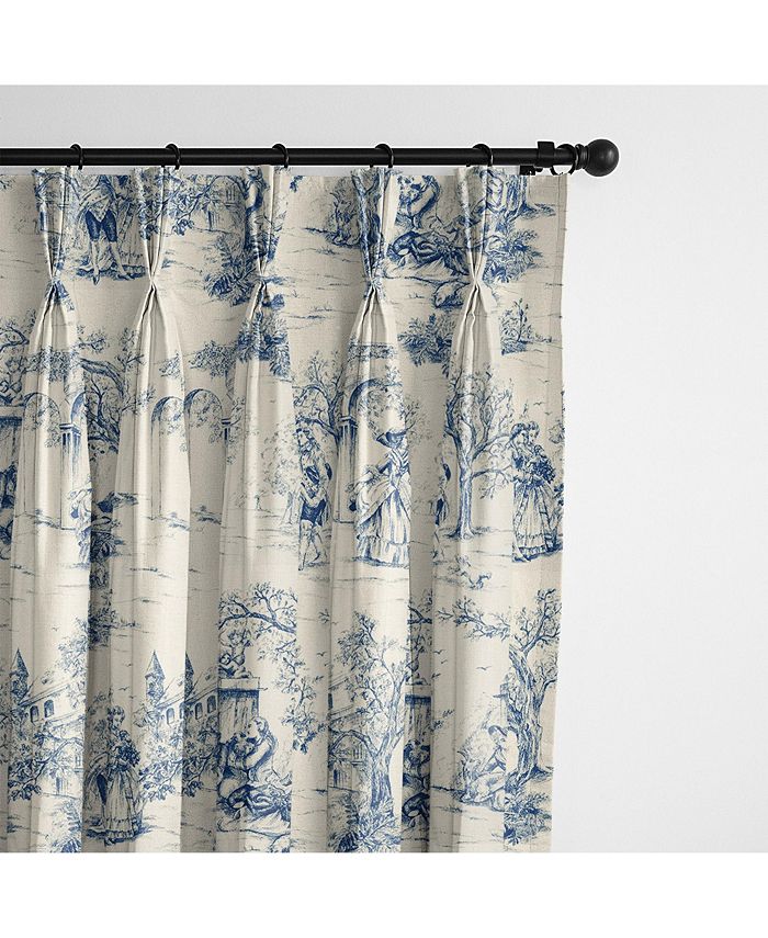 6ix Tailors Fine Linens AR champs Toile Blue Pinch Pleat Drapery Panel ...