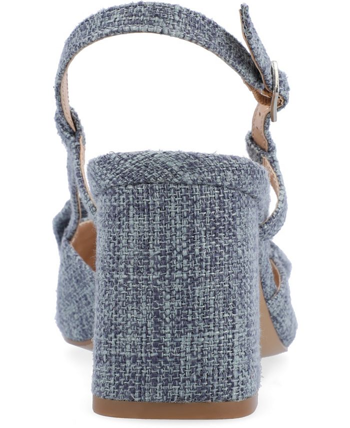 Journee Collection Women's Tailynn Canvas Slingback Heels - Macy's