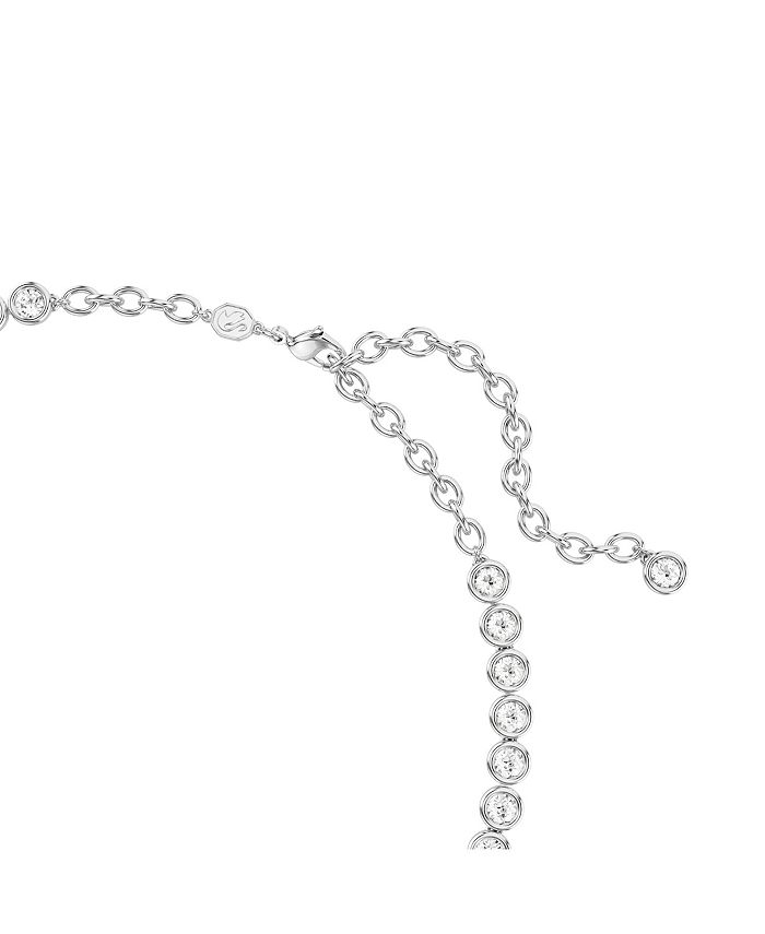 Swarovski Round Cut, White, Rhodium Plated Imber Tennis Necklace - Macy's