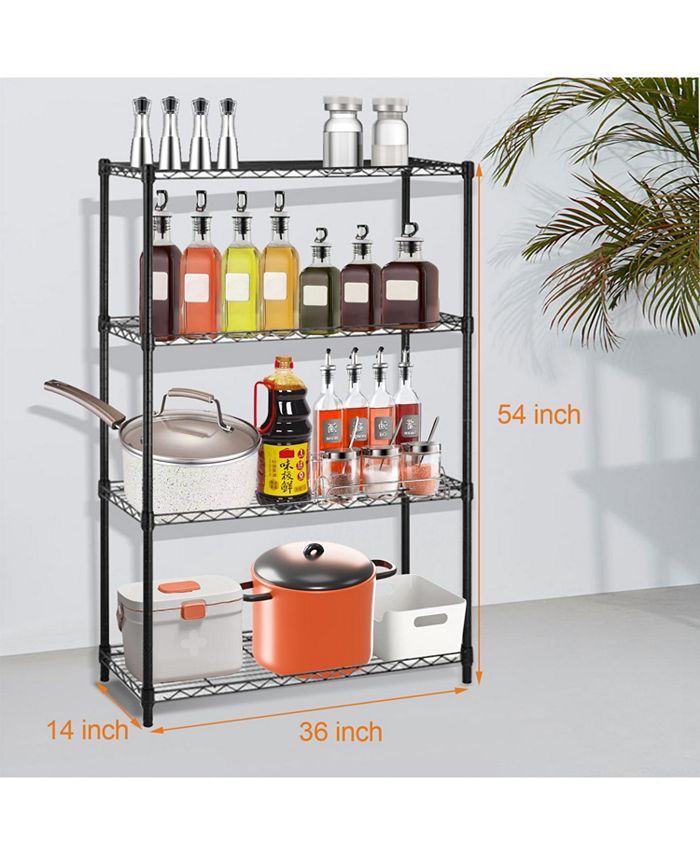 SUGIFT 4 Tier Adjustable, NSF Storage Shelving Unit, Steel Wire Shelves ...
