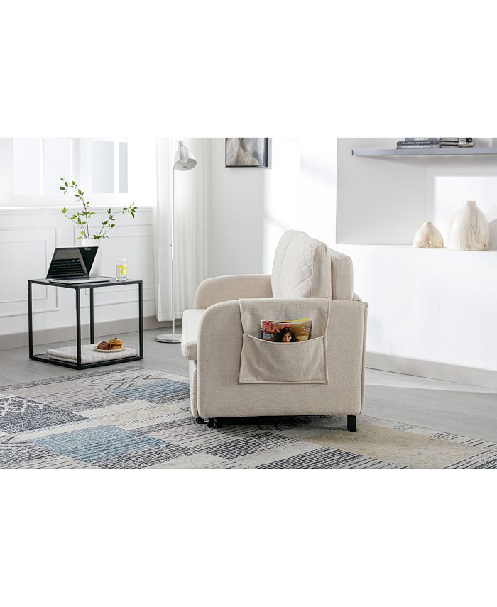 Simplie Fun Convertible Sleeper Sofa Bed, Modern Velvet Loveseat Couch ...