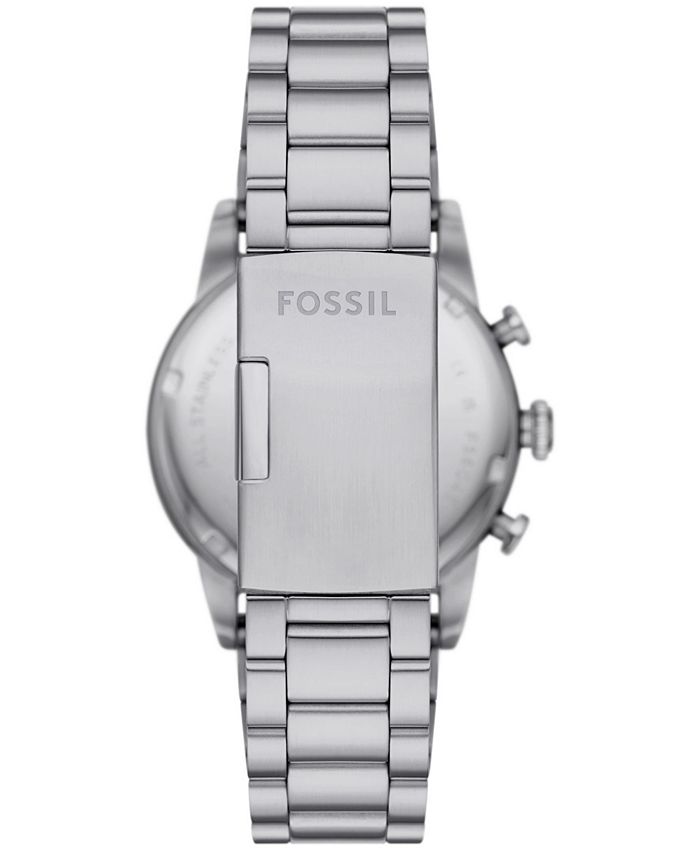 Fossil Men's Sport Tourer Chronograph Silver-Tone Stainless Steel Watch ...