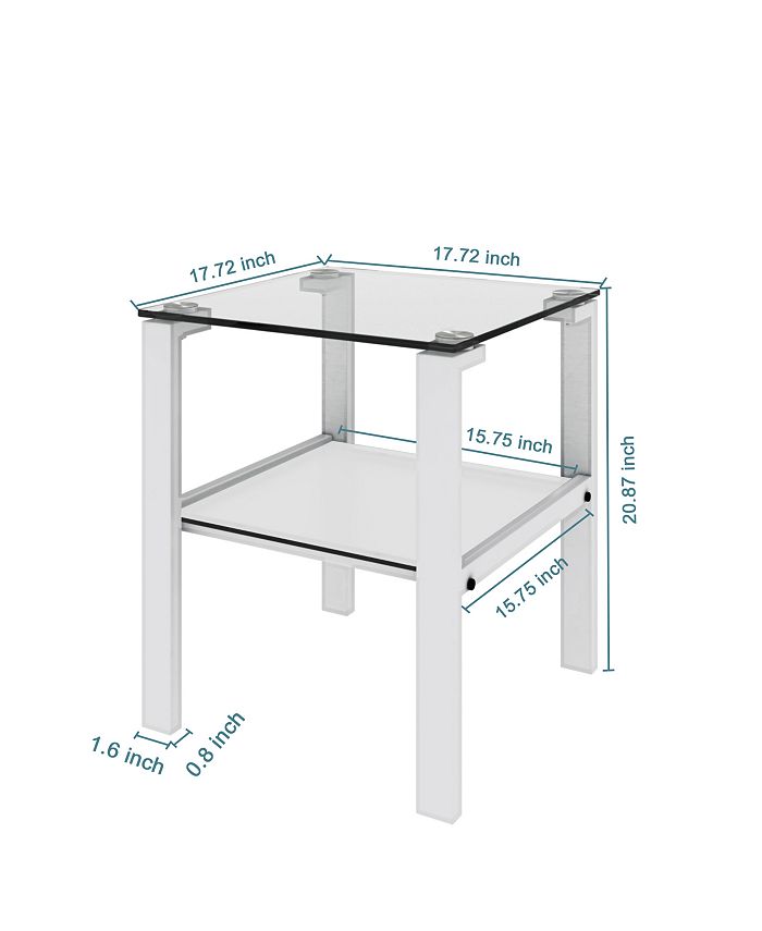 Simplie Fun Glass two layer tea table, small round table, bedroom ...