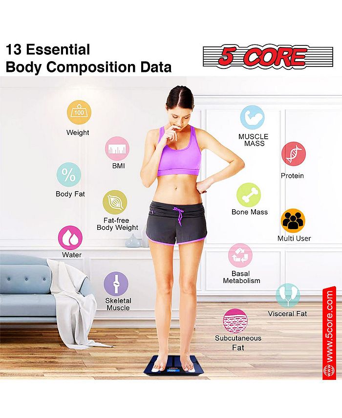 5 Core Smart Weight Scale for Body Weight Digital Bathroom Scale BMI ...