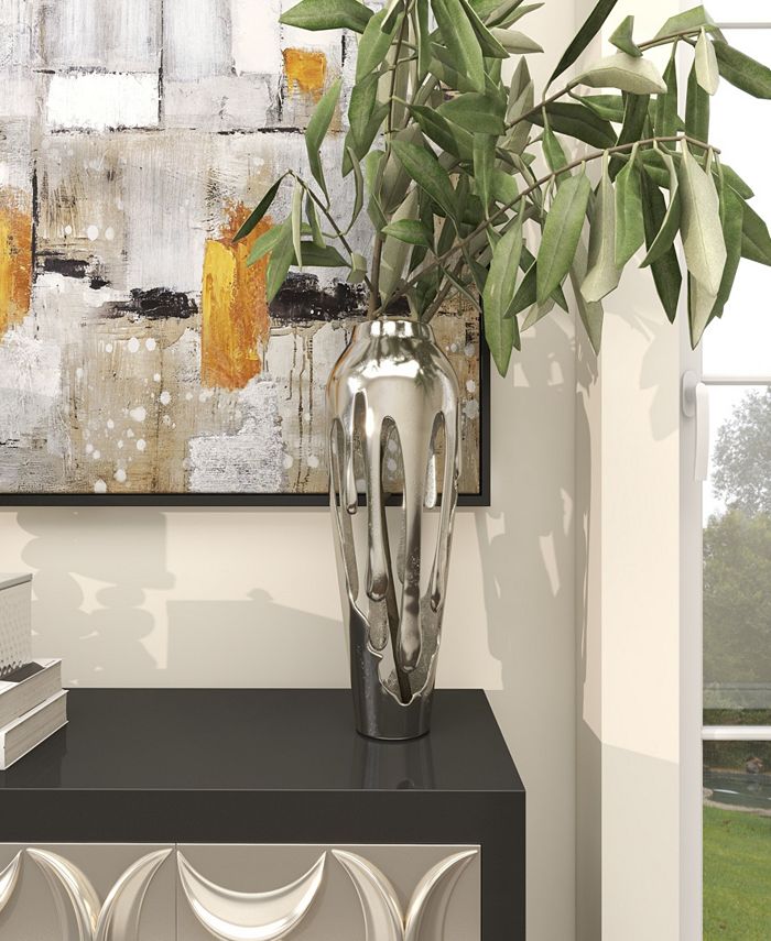 Rosemary Lane Aluminum Drip Vase with Melting Designed Body, 8" x 8" x ...