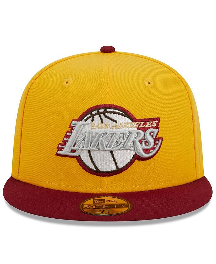 New Era Men's Yellow, Red Los Angeles Lakers Fall Leaves 2-Tone 59FIFTY ...