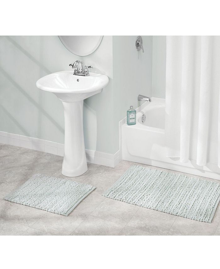 mDesign Bathroom Rug Set, Cotton, Water Absorbent Bath Mats, Set of 3 ...