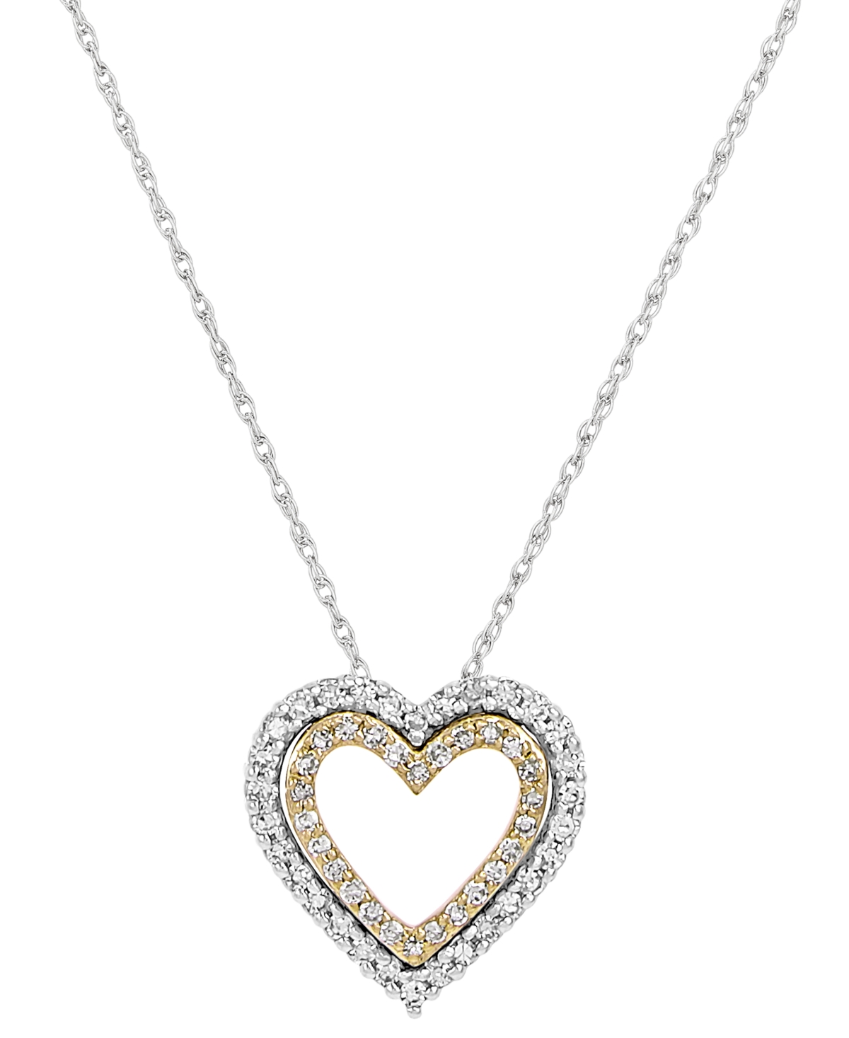 Click here for Diamond Double Heart Pendant Necklace (1/4 ct. t.w... prices