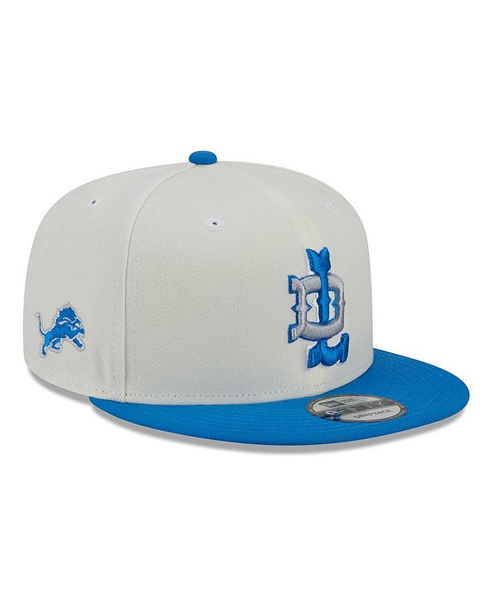 New Era Men's Cream, Blue Detroit Lions City Originals 9FIFTY Snapback ...