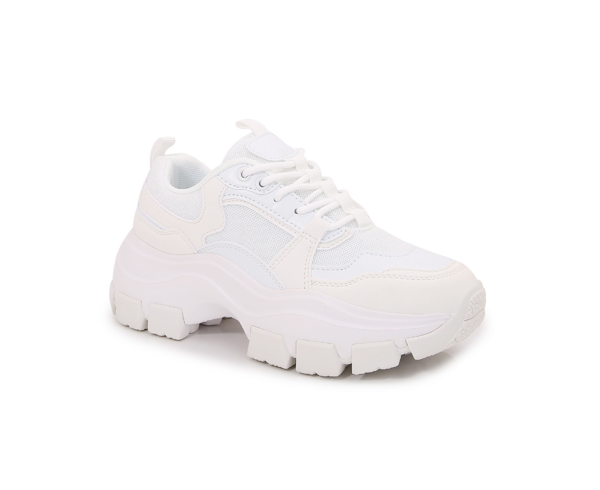 Click here for Berness Womens Damian03 Platform Sneaker - White prices