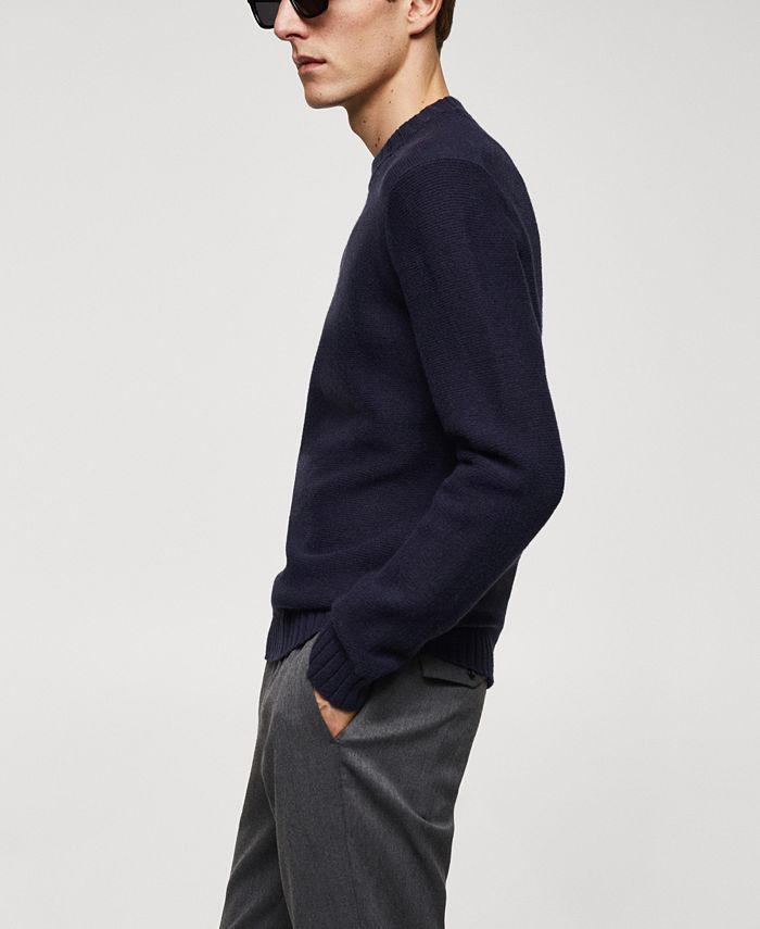 MANGO Men's Ribbed Details Knitted Sweater - Macy's