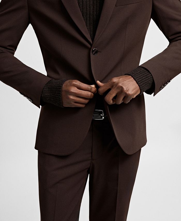 MANGO Men's Super Slim-Fit Stretch Fabric Suit Blazer - Macy's